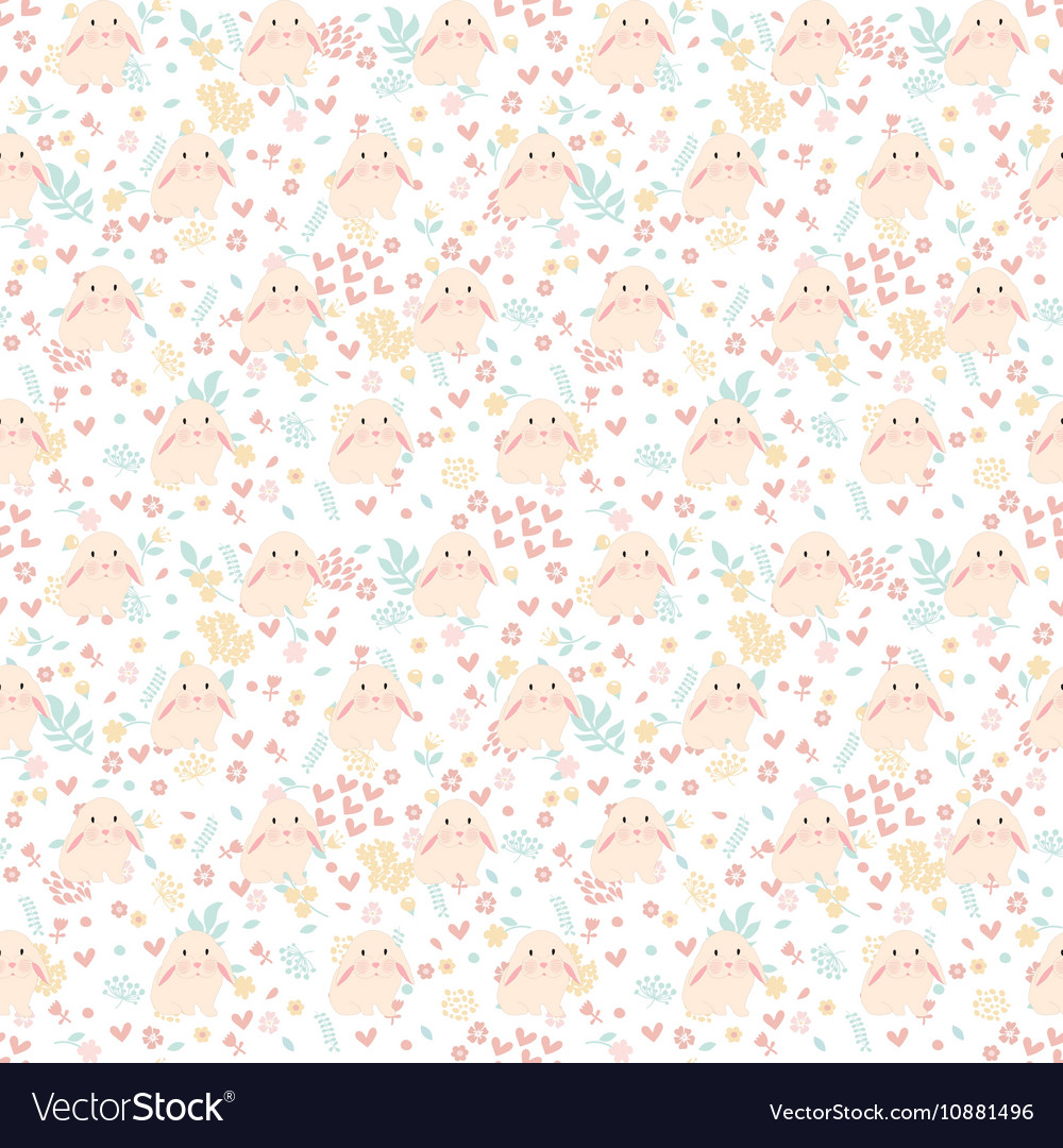 Cute rabbit seamless pattern Royalty Free Vector Image