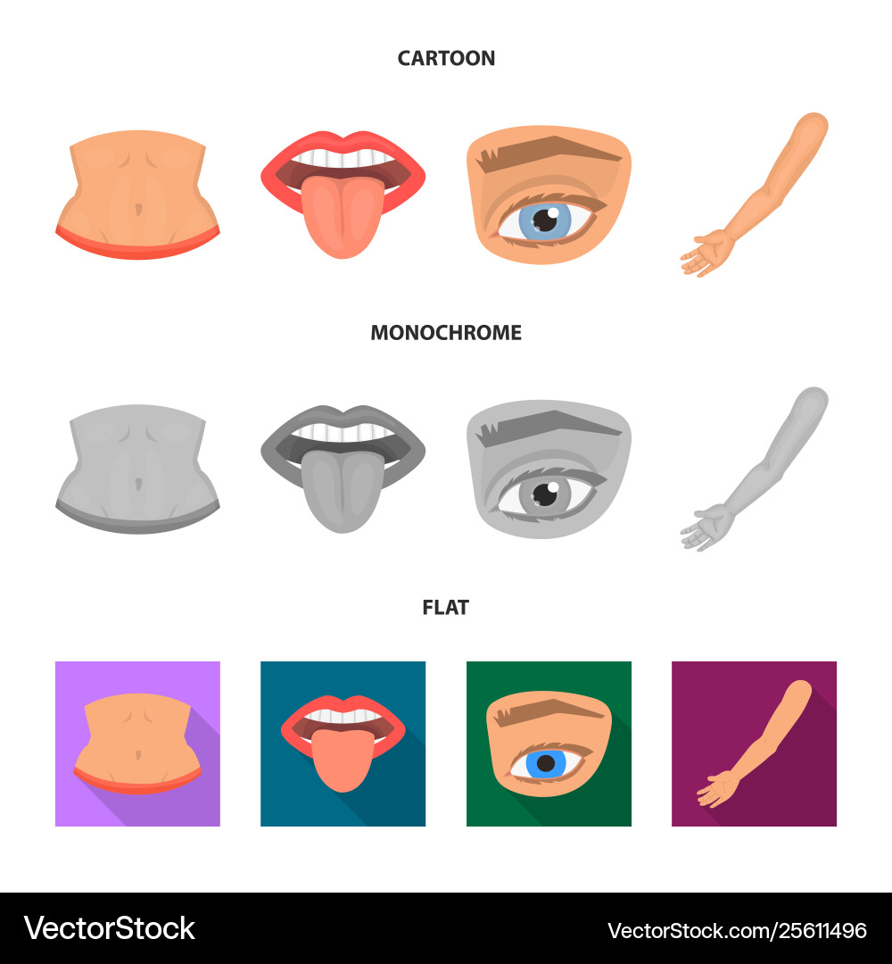Design body and part icon set body Royalty Free Vector Image