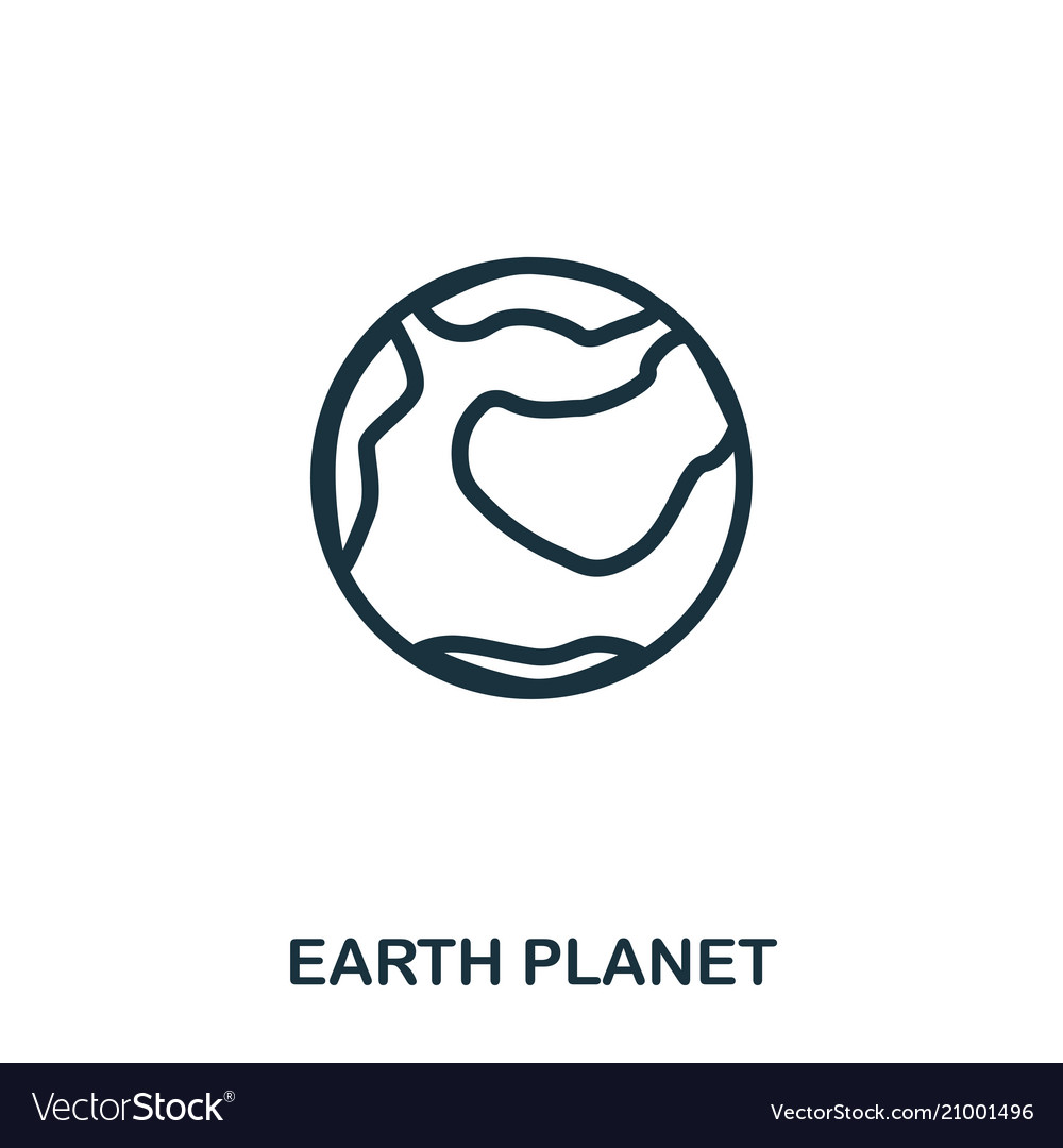 Earth planet icon flat style design ui Royalty Free Vector