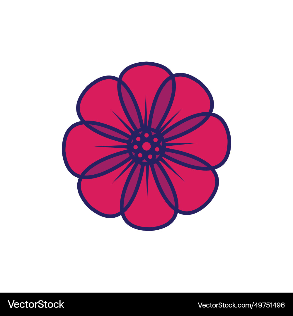 Feminine flower minimalist icon logo image Vector Image