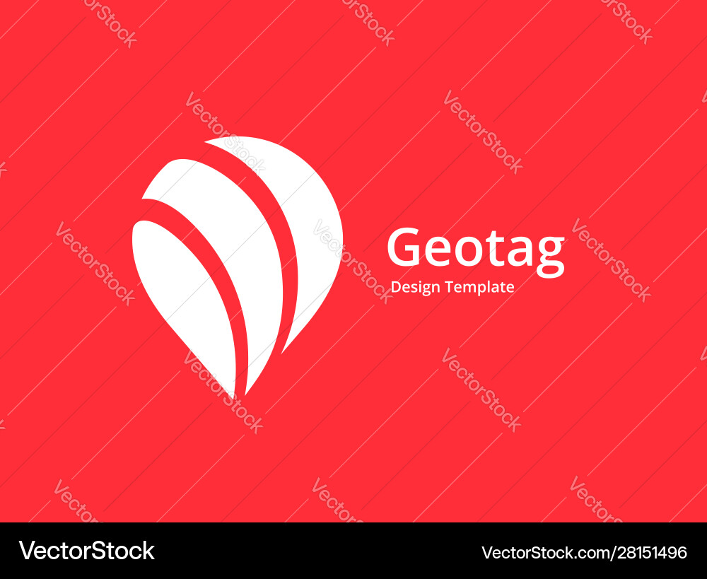 Geotag or location pin logo icon design Royalty Free Vector
