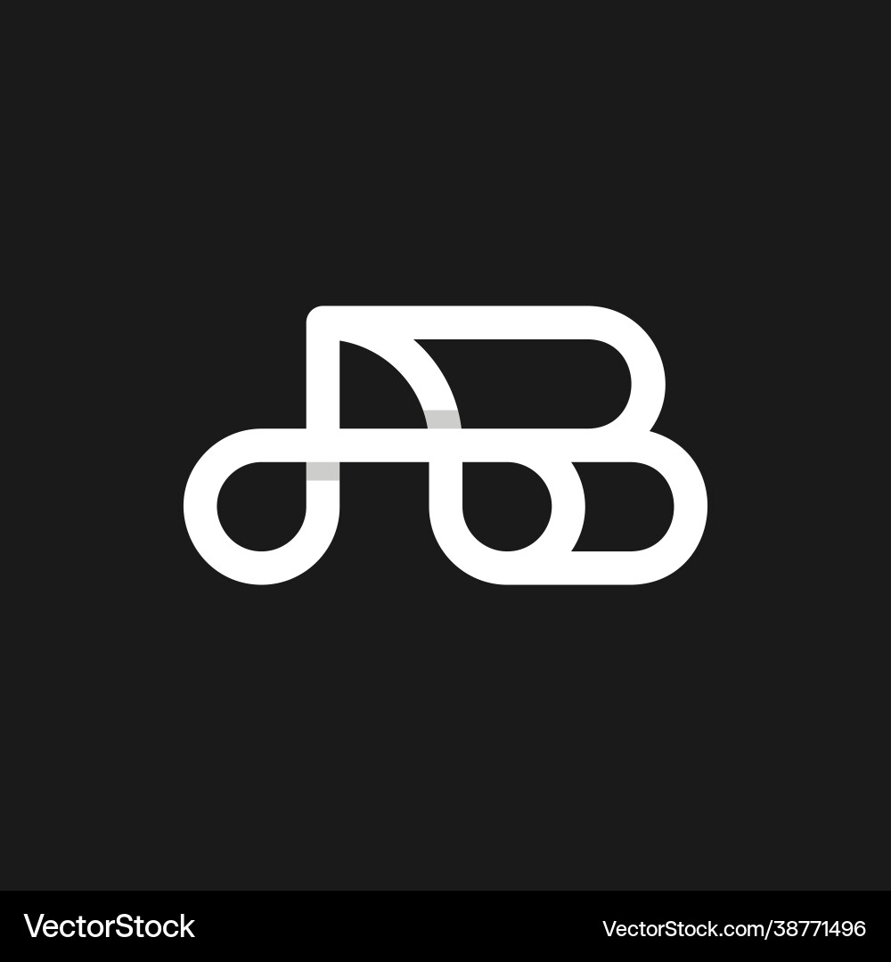 Letter ab outline business logo design Royalty Free Vector