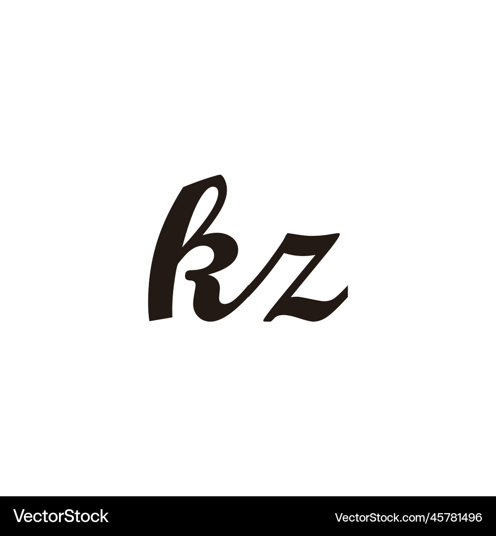Letter kz connect geometric symbol simple logo Vector Image