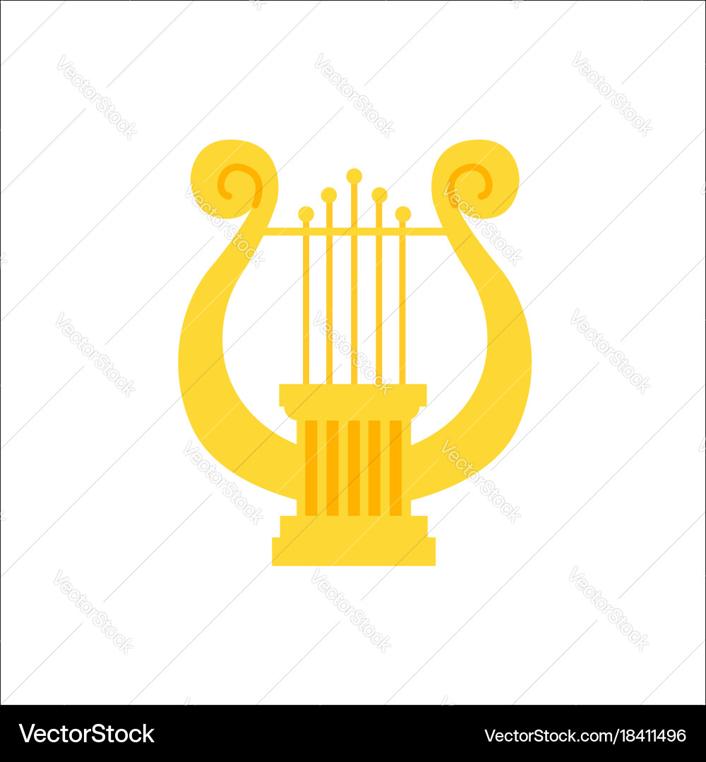 Music school logo lyre or cither icon Royalty Free Vector
