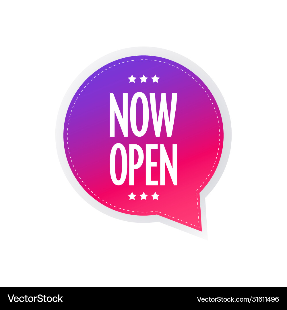 Now open sticker coronavirus quarantine is over Vector Image