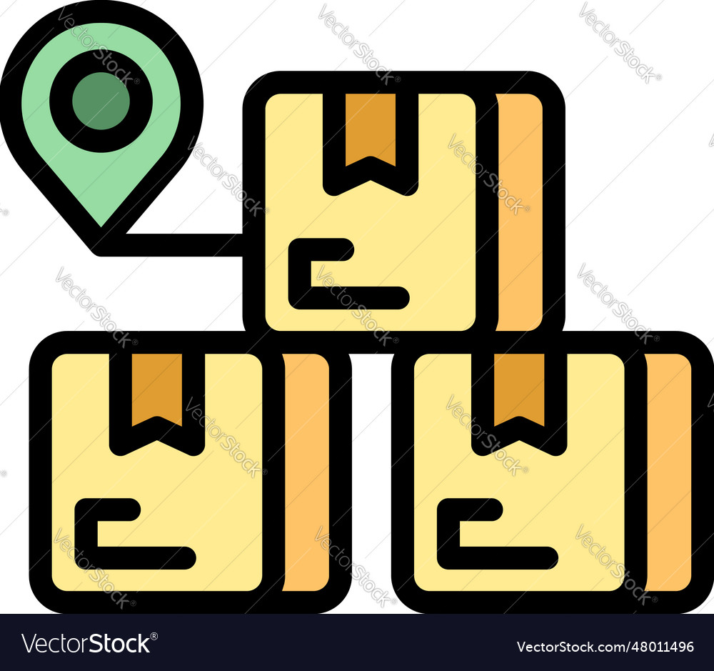 Parcel stack icon flat Royalty Free Vector Image