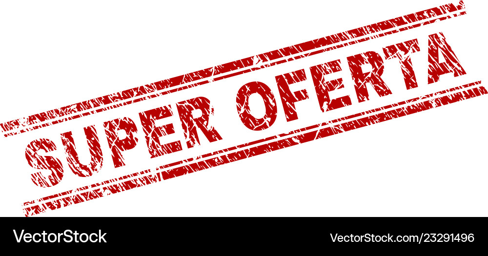 Scratched textured super oferta stamp seal Vector Image