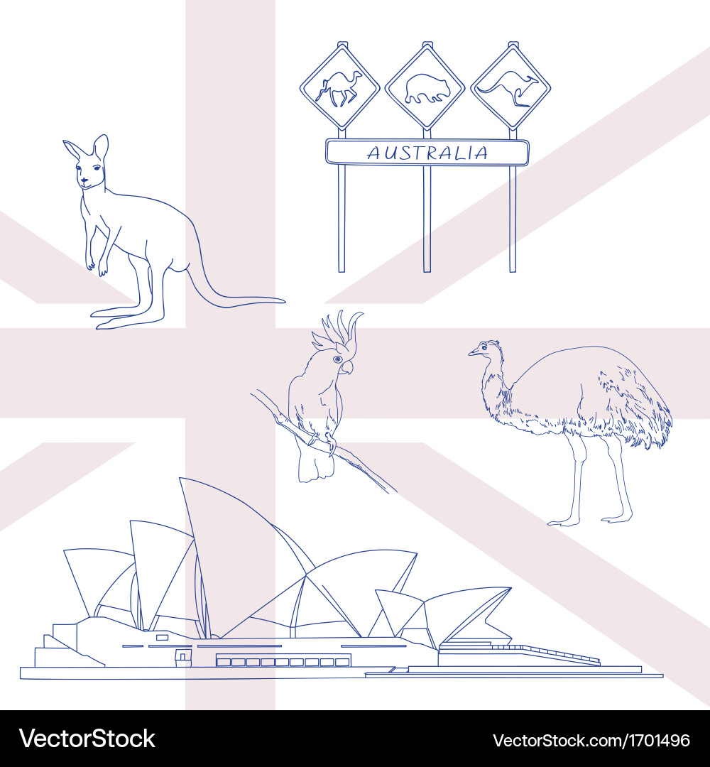 Symbols of australia Royalty Free Vector Image