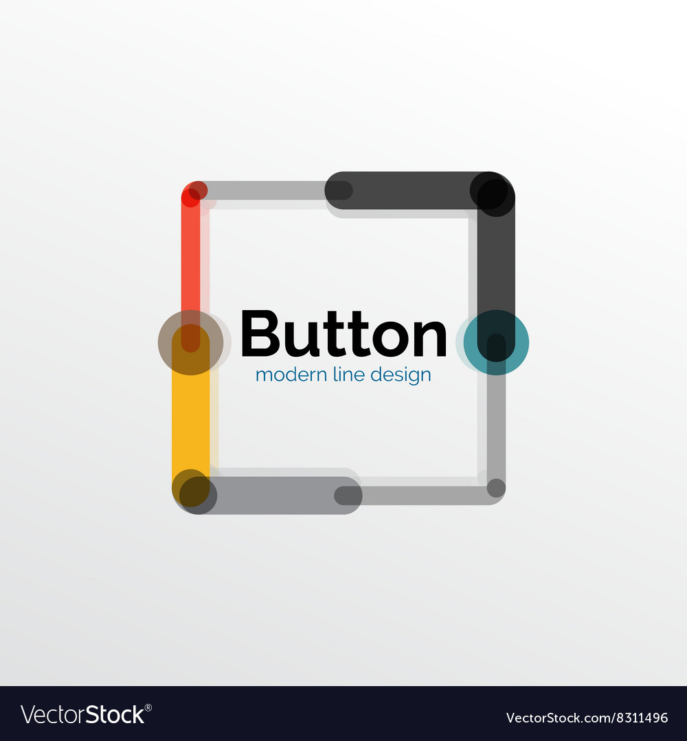 Thin line design geometric button flat Royalty Free Vector