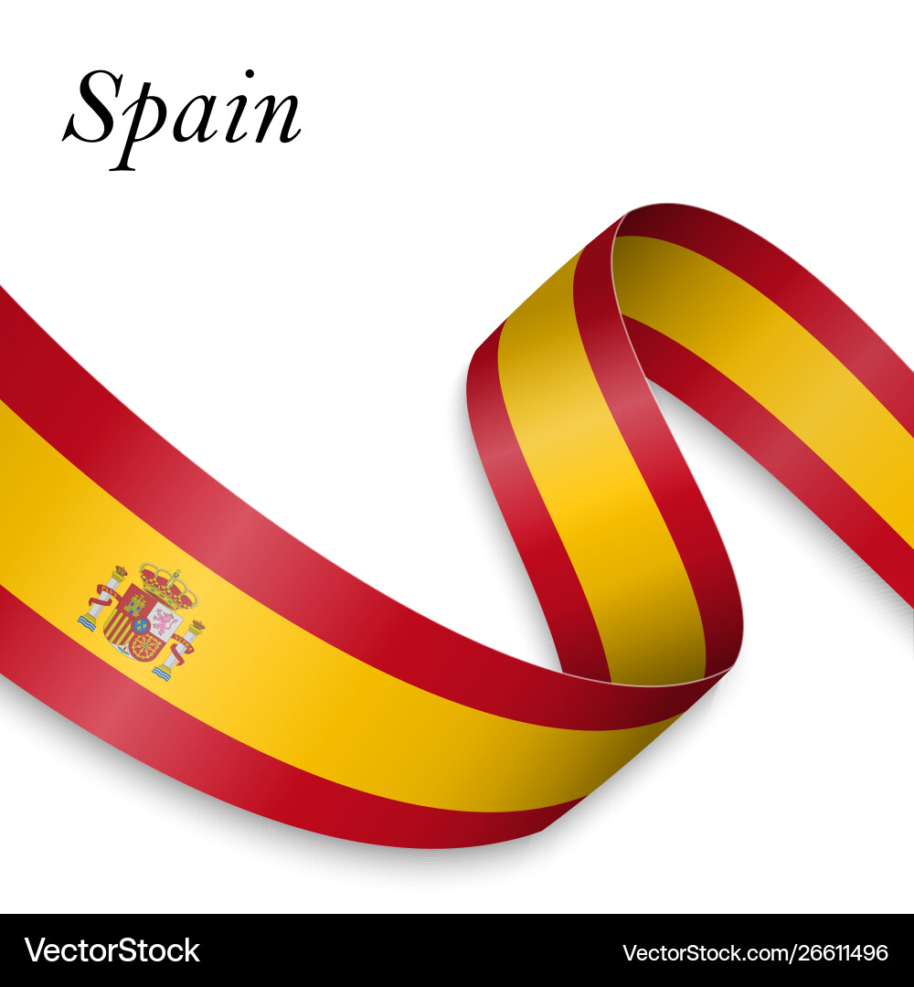 Waving ribbon or banner with flag Royalty Free Vector Image