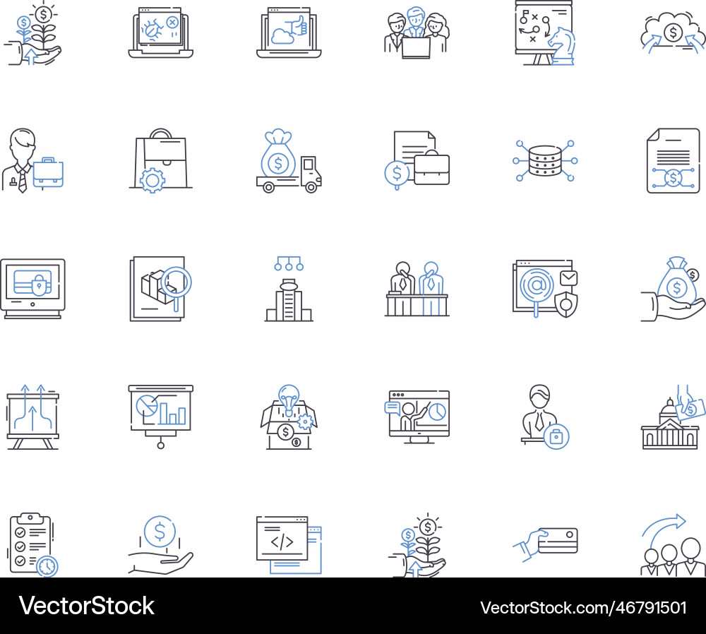 Amalgamation line icons collection fusion Vector Image