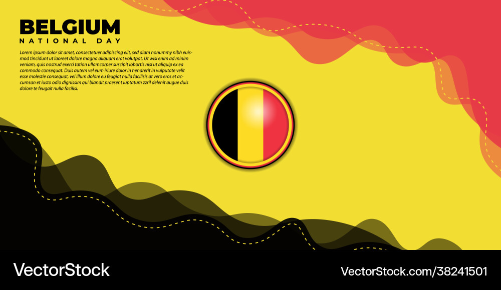 Belgium national day background design Royalty Free Vector