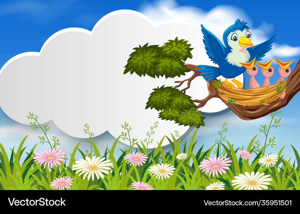 Bird in nature banner template Royalty Free Vector Image