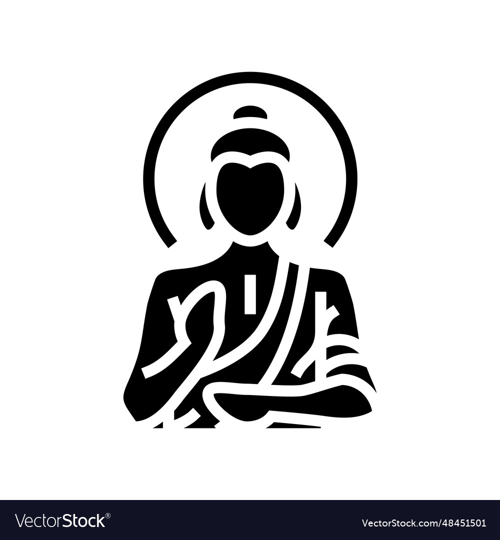 Buddha god indian glyph icon Royalty Free Vector Image Buddha god indian glyph icon Royalty Free Vector Image