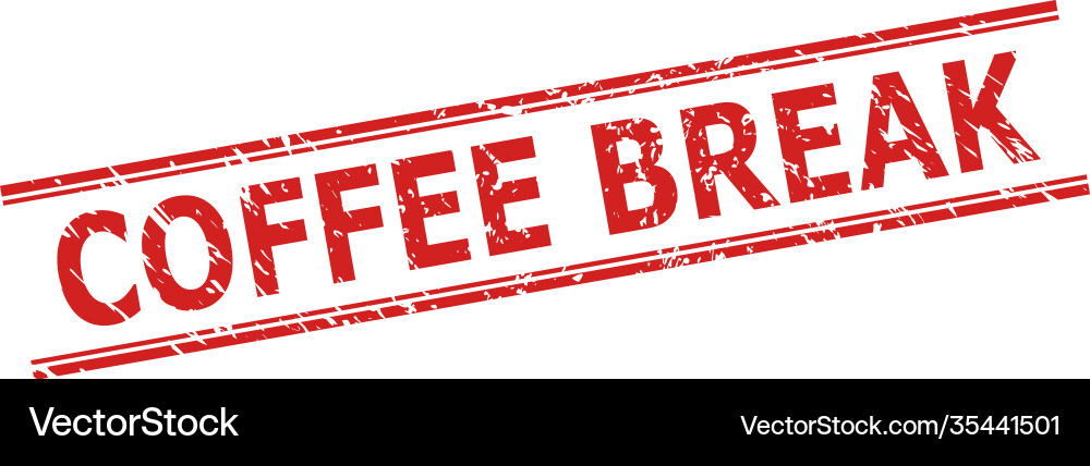 Coffee break stamp seal with distress style Vector Image