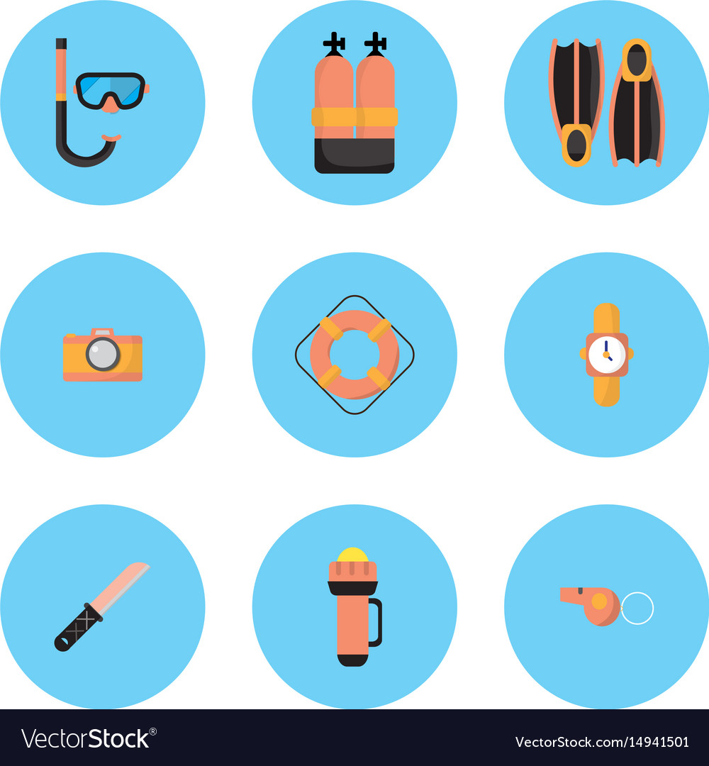 Diving collection Royalty Free Vector Image - VectorStock