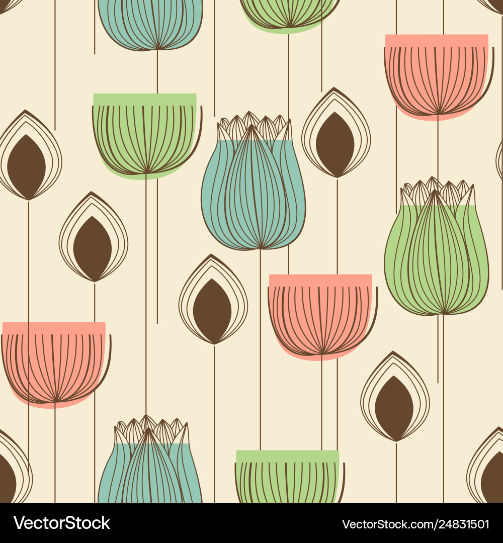 Floral design in pastel colors seamless pattern Vector Image