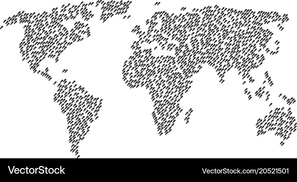 Global map pattern of boot footprint icons Vector Image