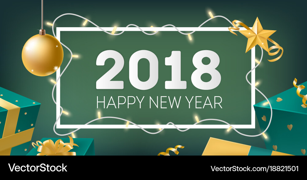 Happy new year elegant horizontal banner template Vector Image