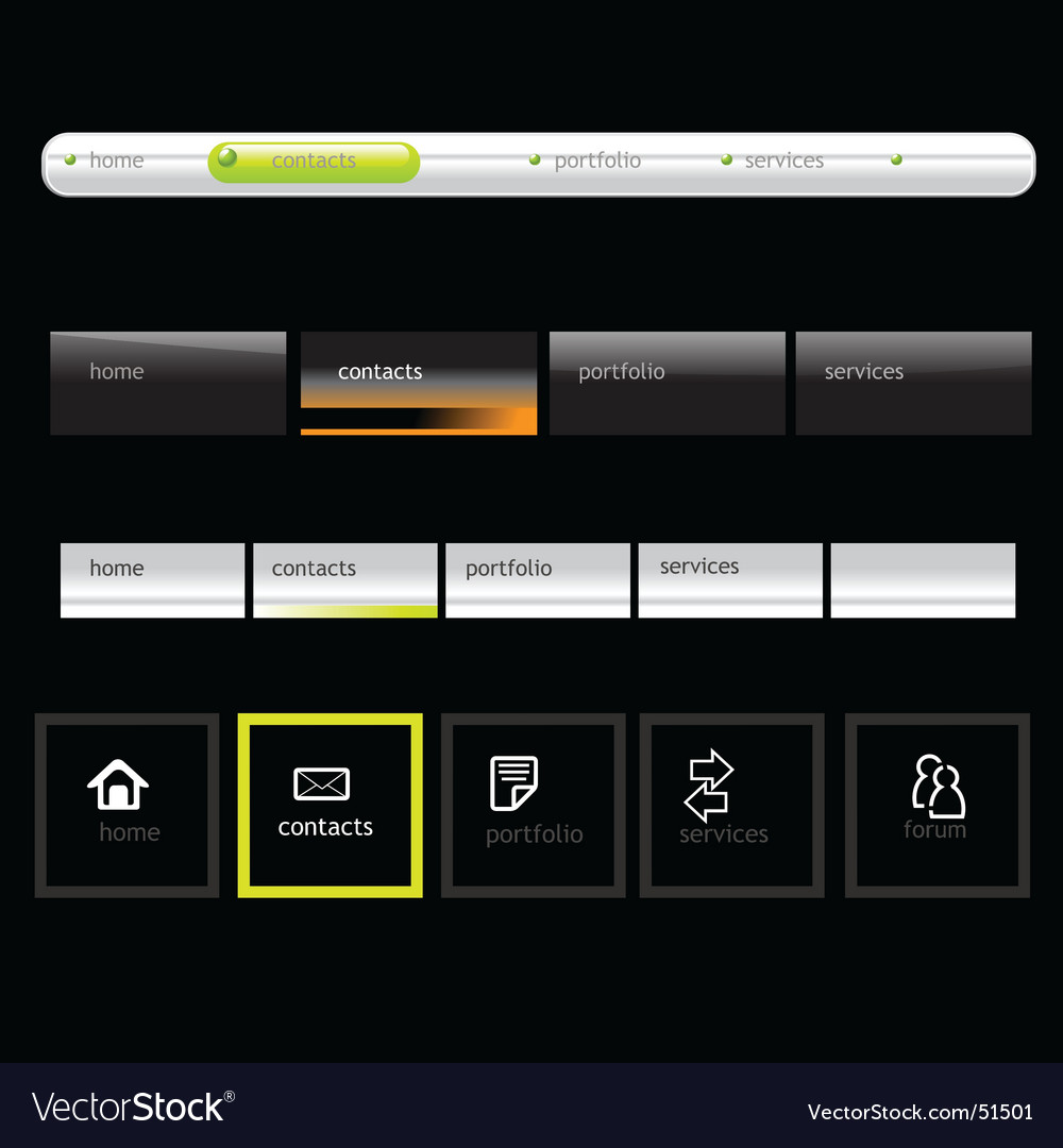 Menu bars Royalty Free Vector Image - VectorStock