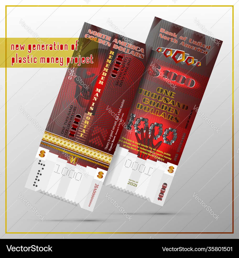 New generation plastic money project poster bill Vector Image