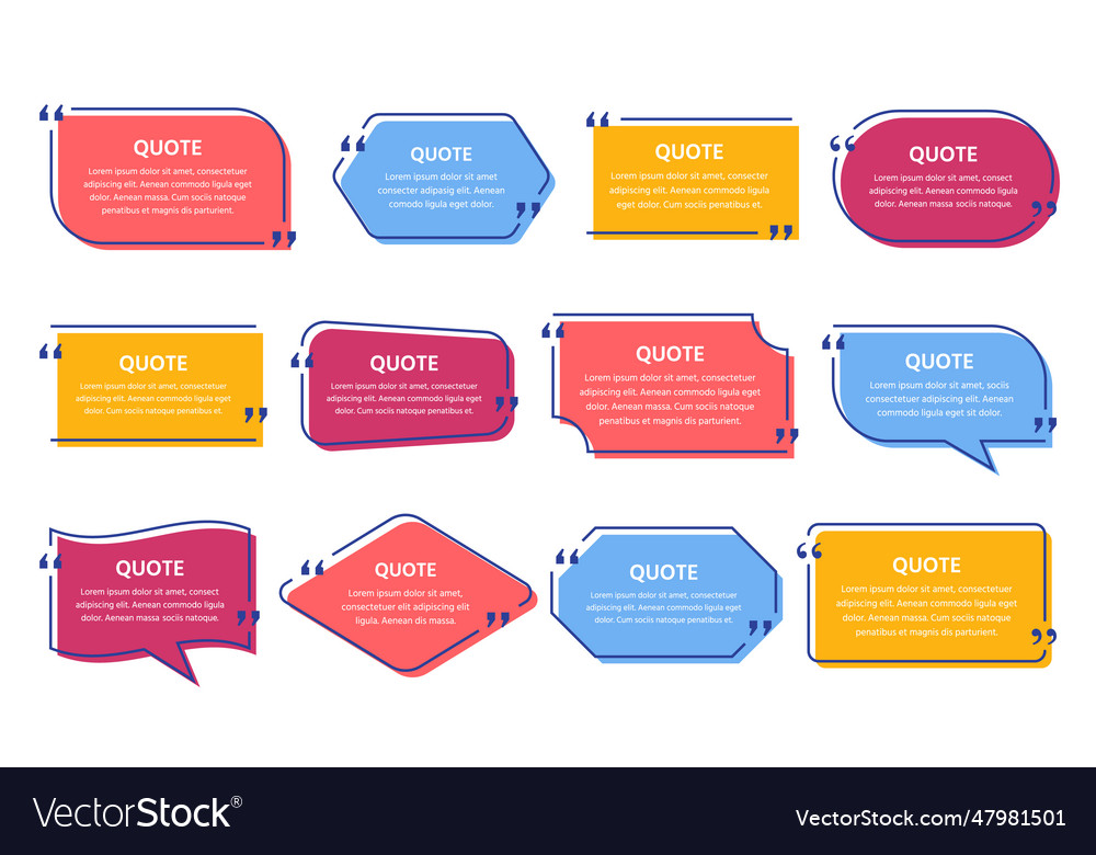 Quote text box template frame quotations speech Vector Image Quote text box template frame quotations speech Vector Image