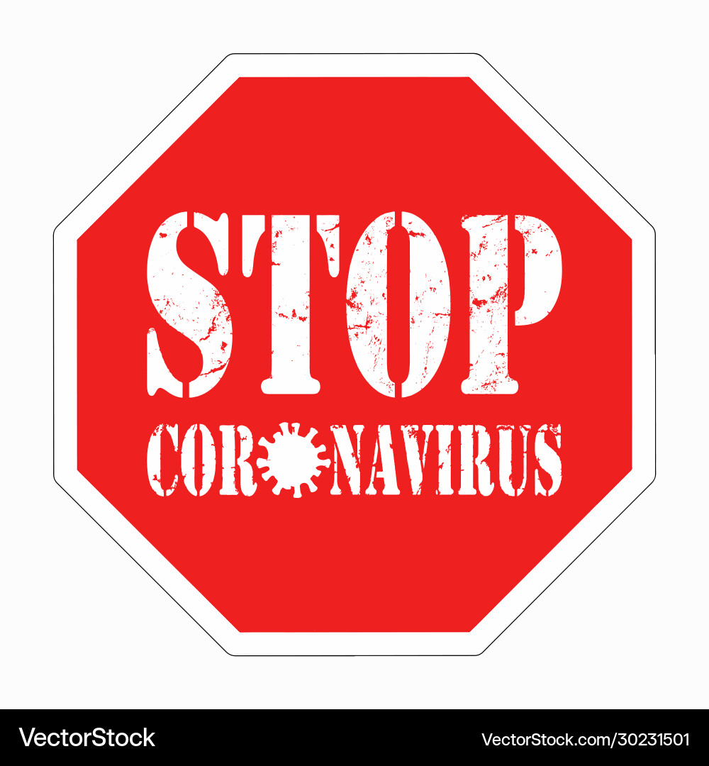 Red sign stop coronavirus isolated on white Vector Image