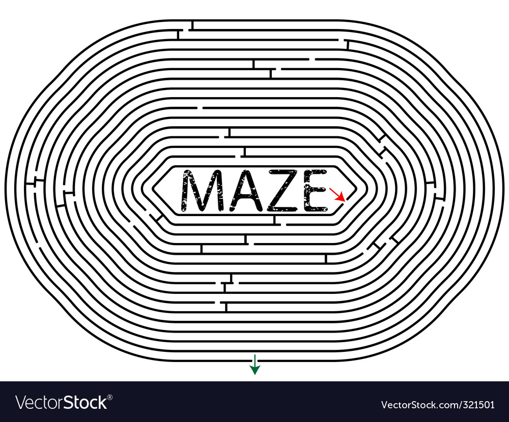 Rounded maze Royalty Free Vector Image - VectorStock