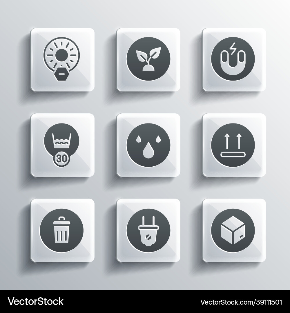 Set electric plug carton cardboard box Royalty Free Vector