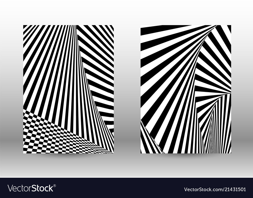 Set of abstract patterns with distorted lines Vector Image