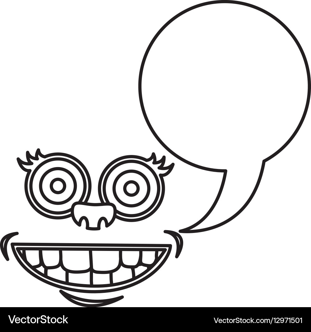 Silhouette face cartoon gesture with dialogue Vector Image