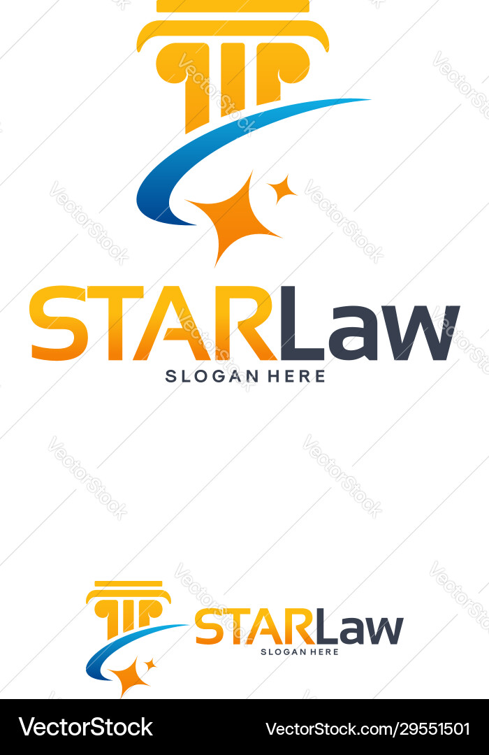 Star law logo designs concept shiny Royalty Free Vector