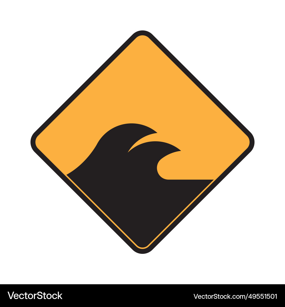 Traffic sign icon flood risk Royalty Free Vector Image