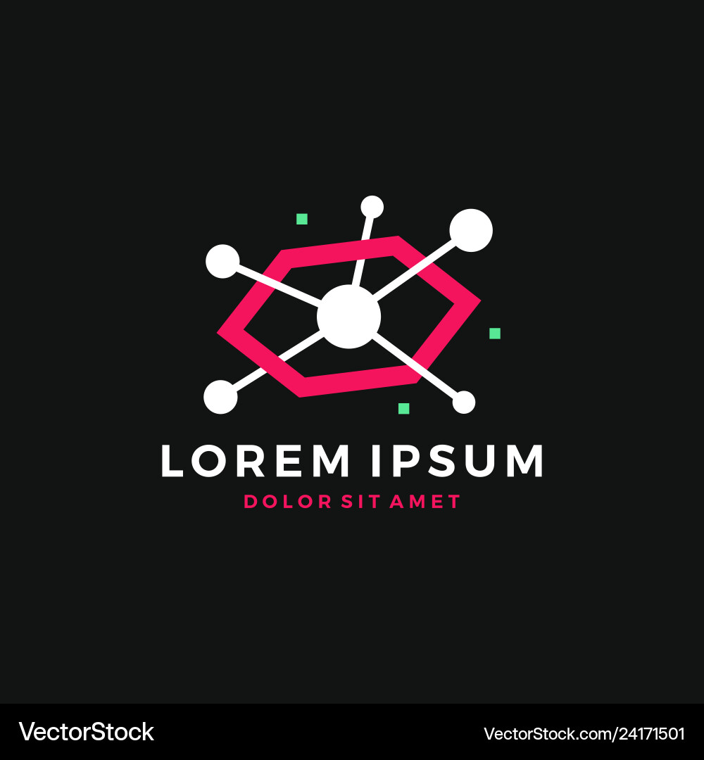 Virtual eyes eye network abstract logo download Vector Image