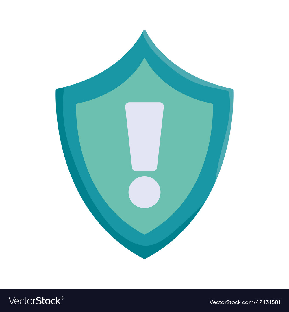 Warning shield icon Royalty Free Vector Image - VectorStock