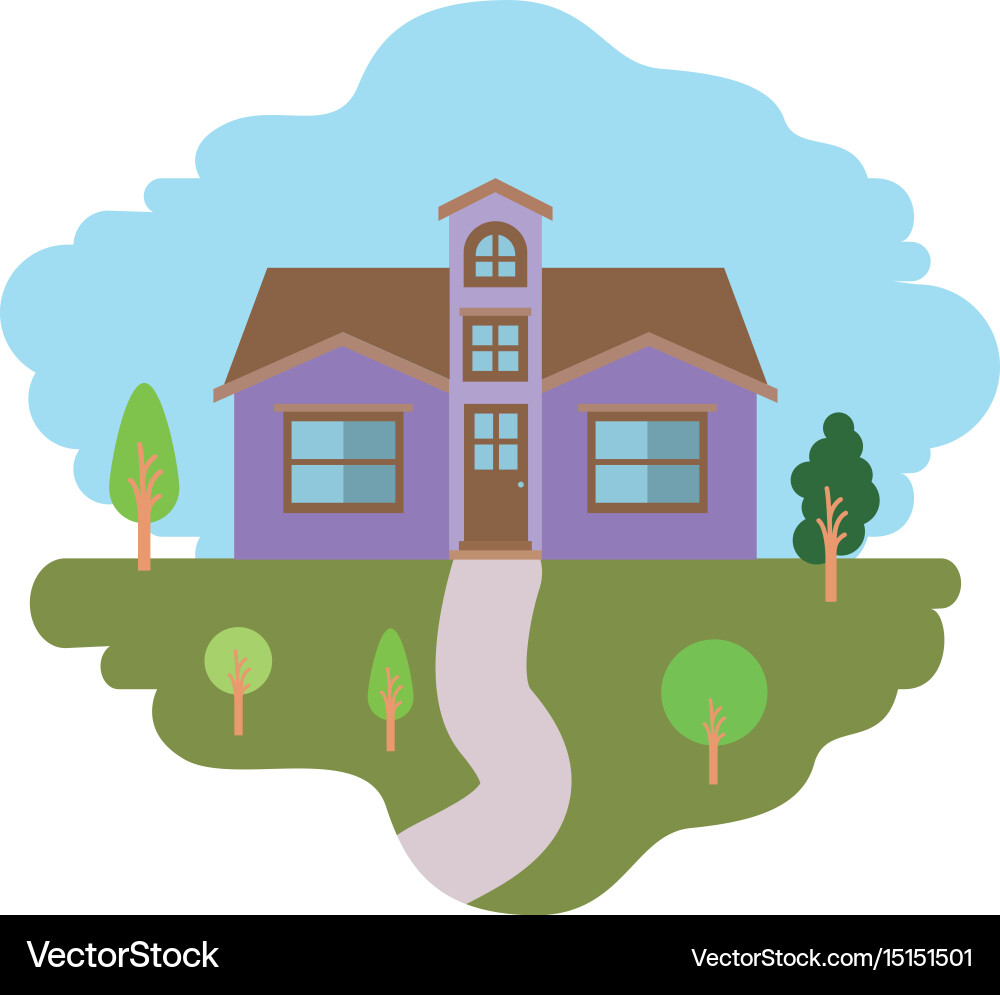 White background with colorful scene natural Vector Image