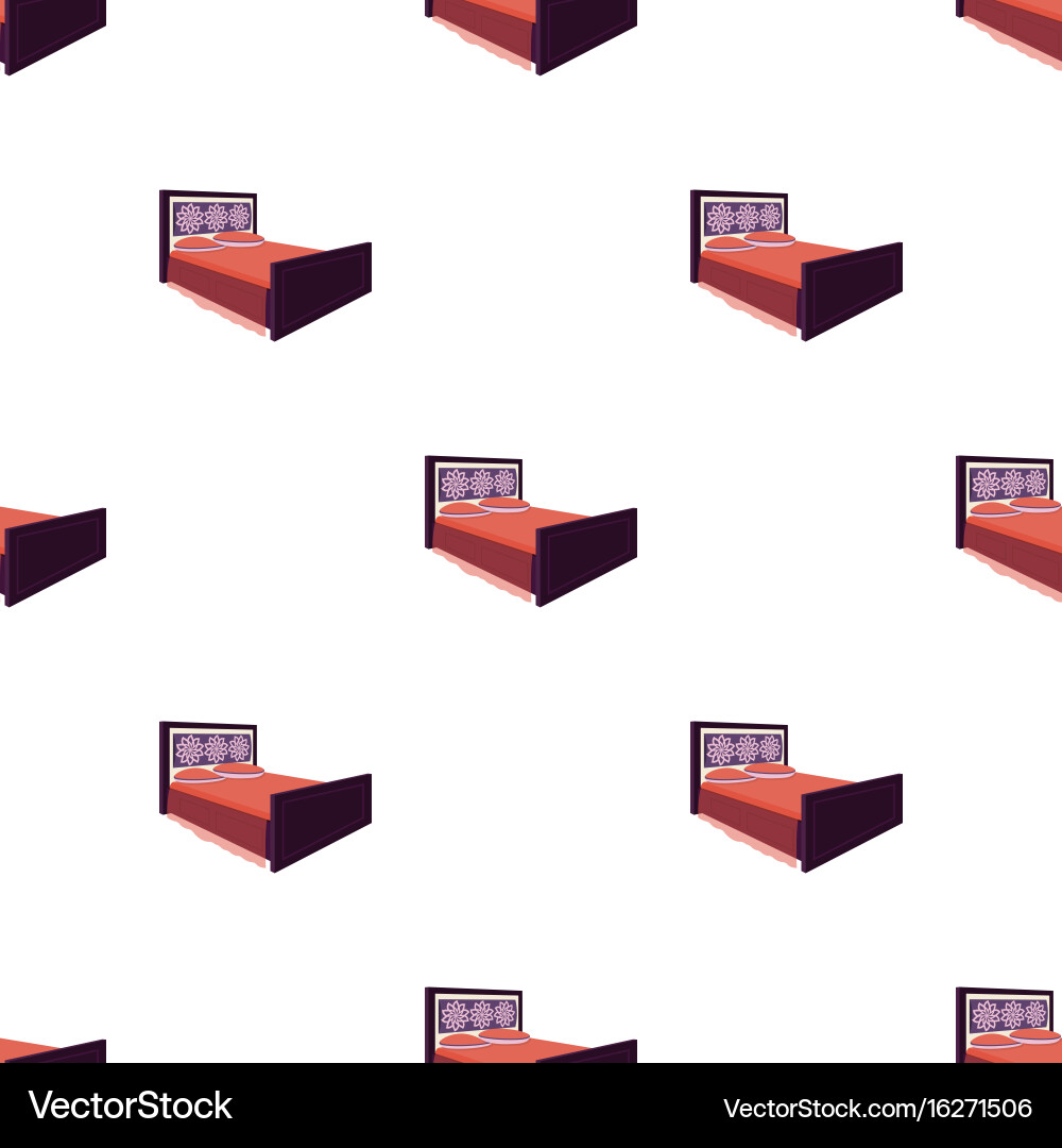A bed with backs pillows and coverlet beds Vector Image