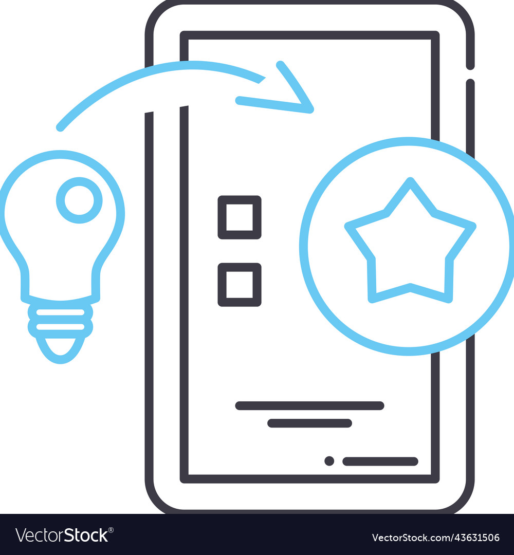 Apps Development Line Icon Outline Symbol Vector Image 