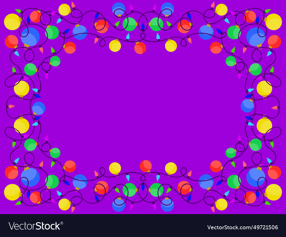 Christmas light frame festive frame with Vector Image