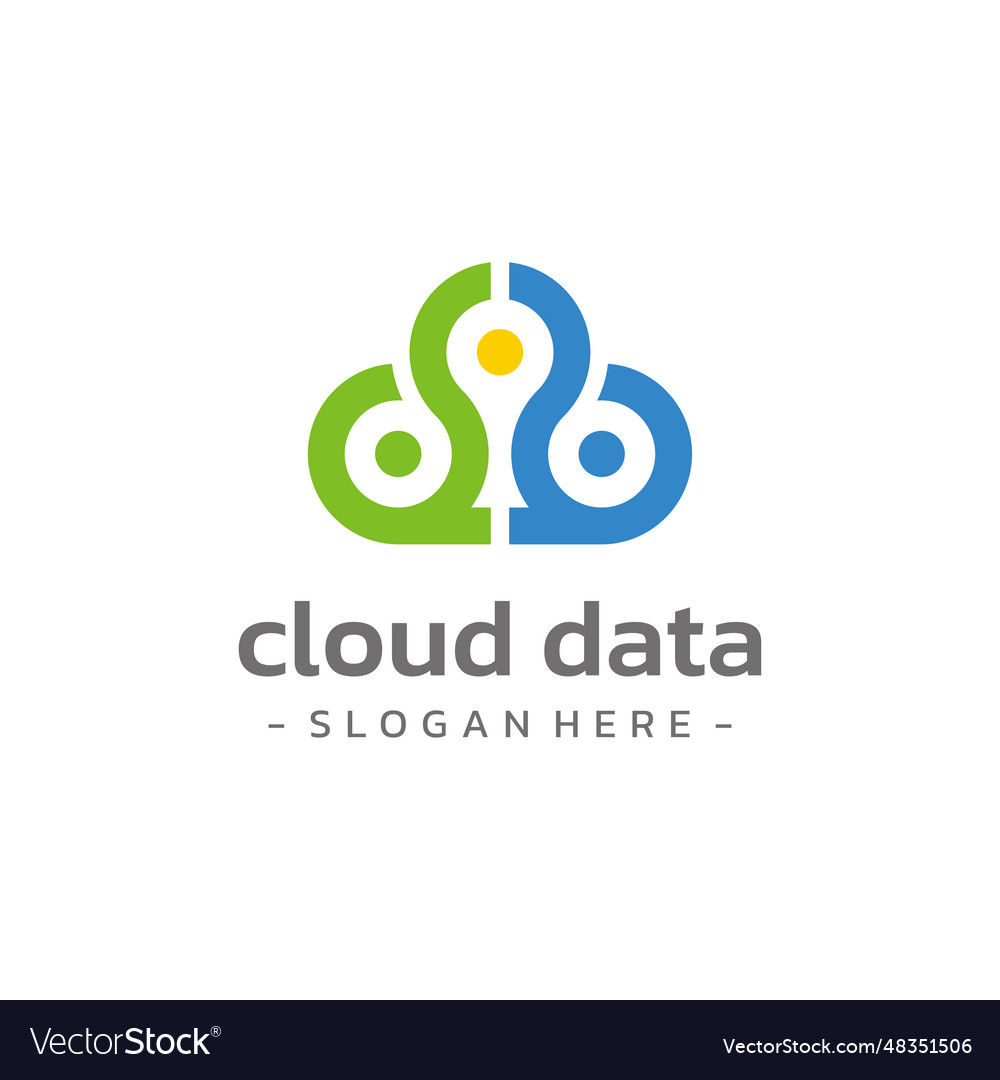 Cloud arrow system data logo template design Vector Image