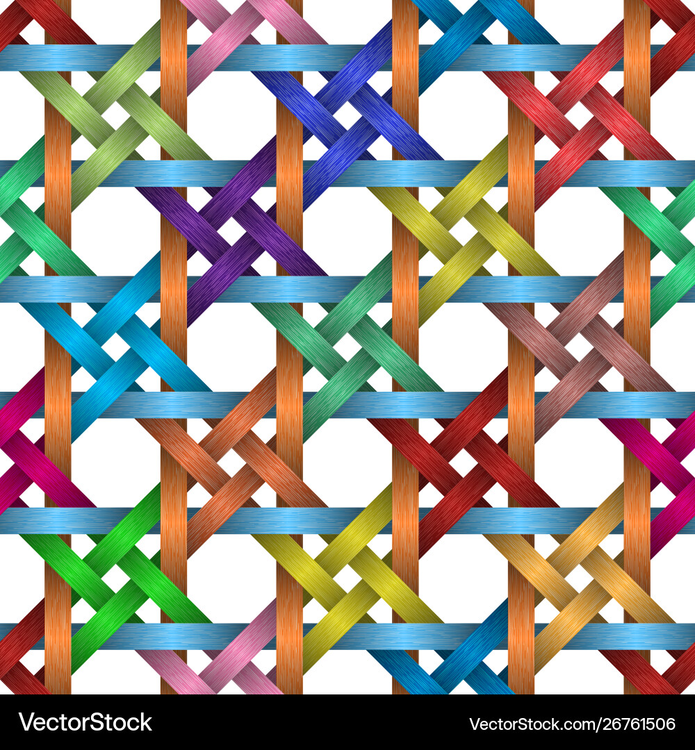 Colorful basket and square seamless background Vector Image