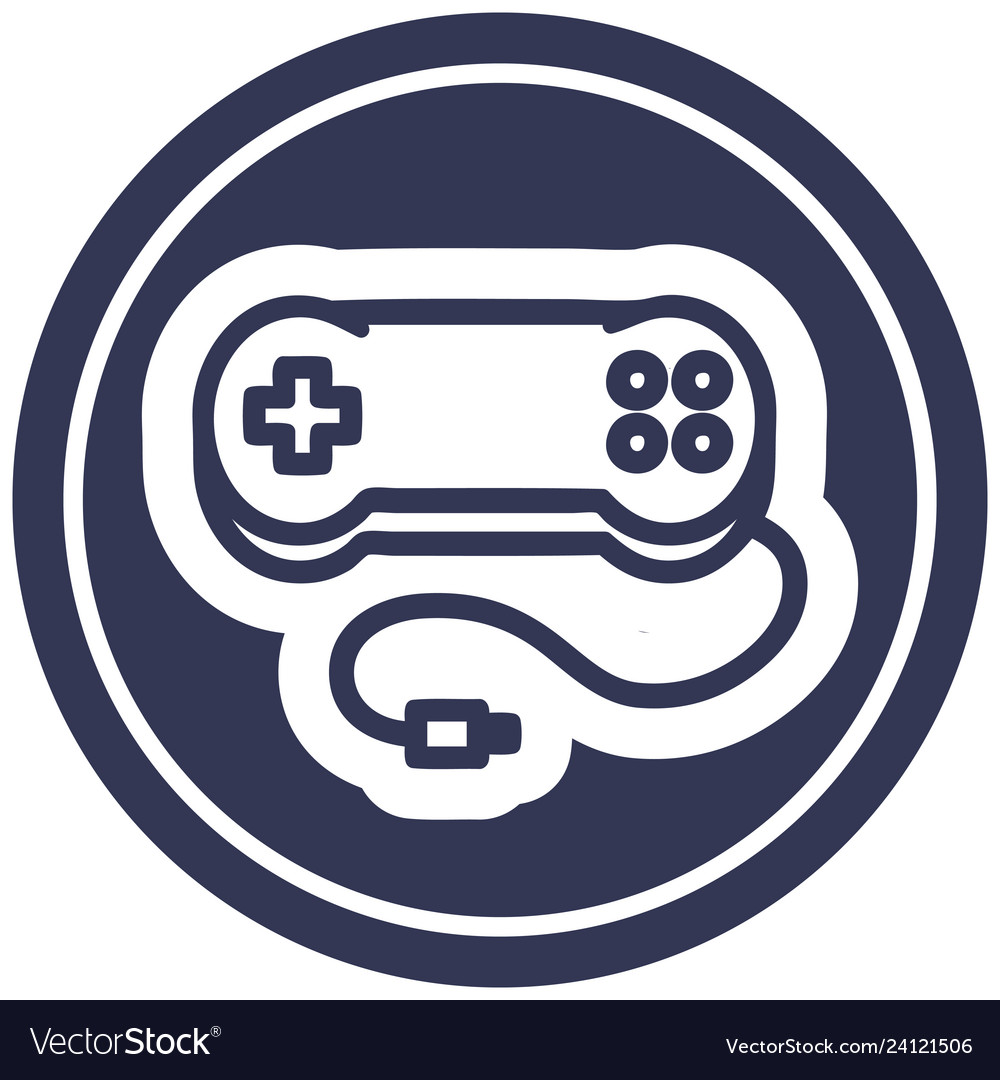 Console game controller circular icon Royalty Free Vector