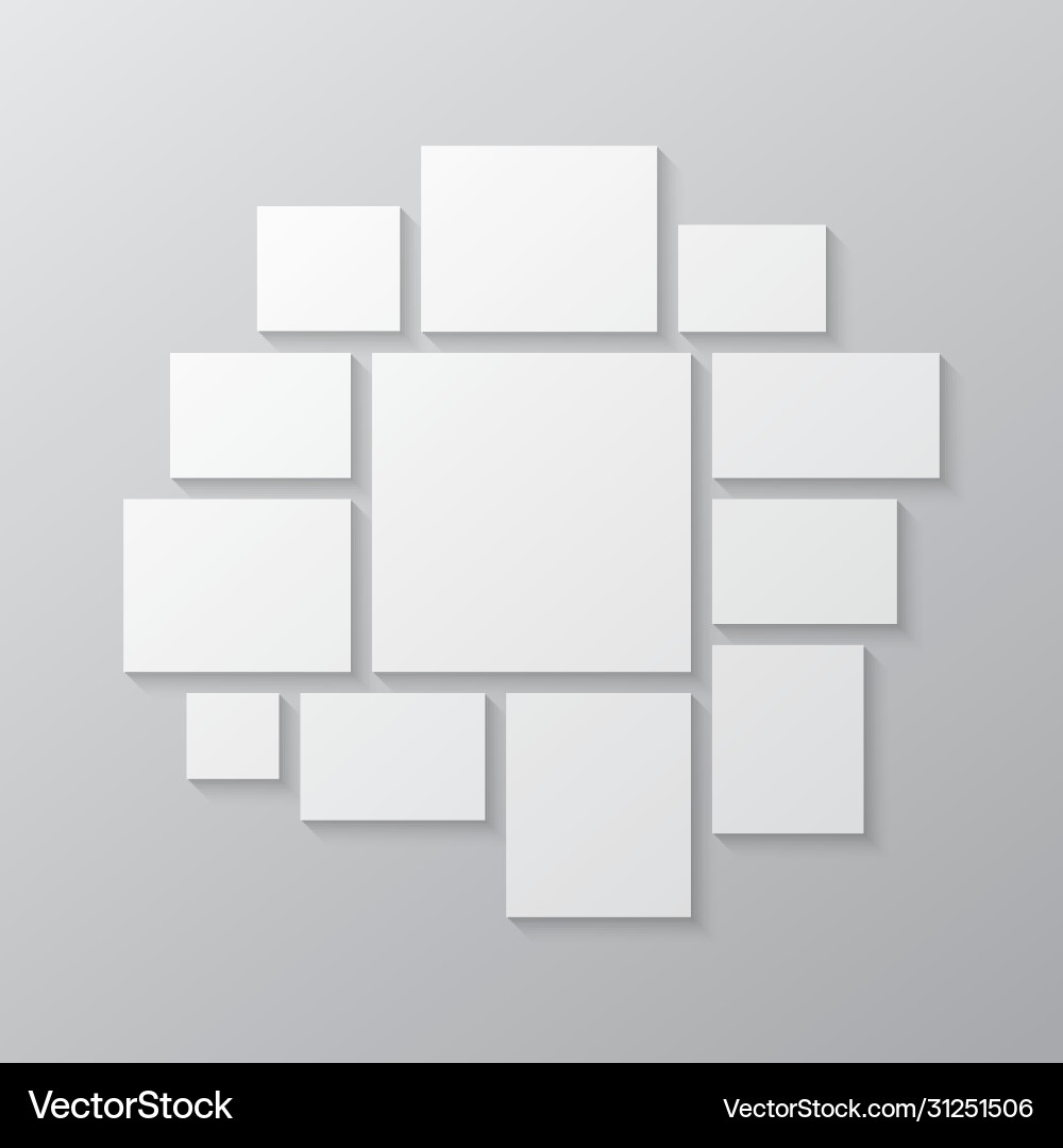 Empty collage board twelve images photo Royalty Free Vector