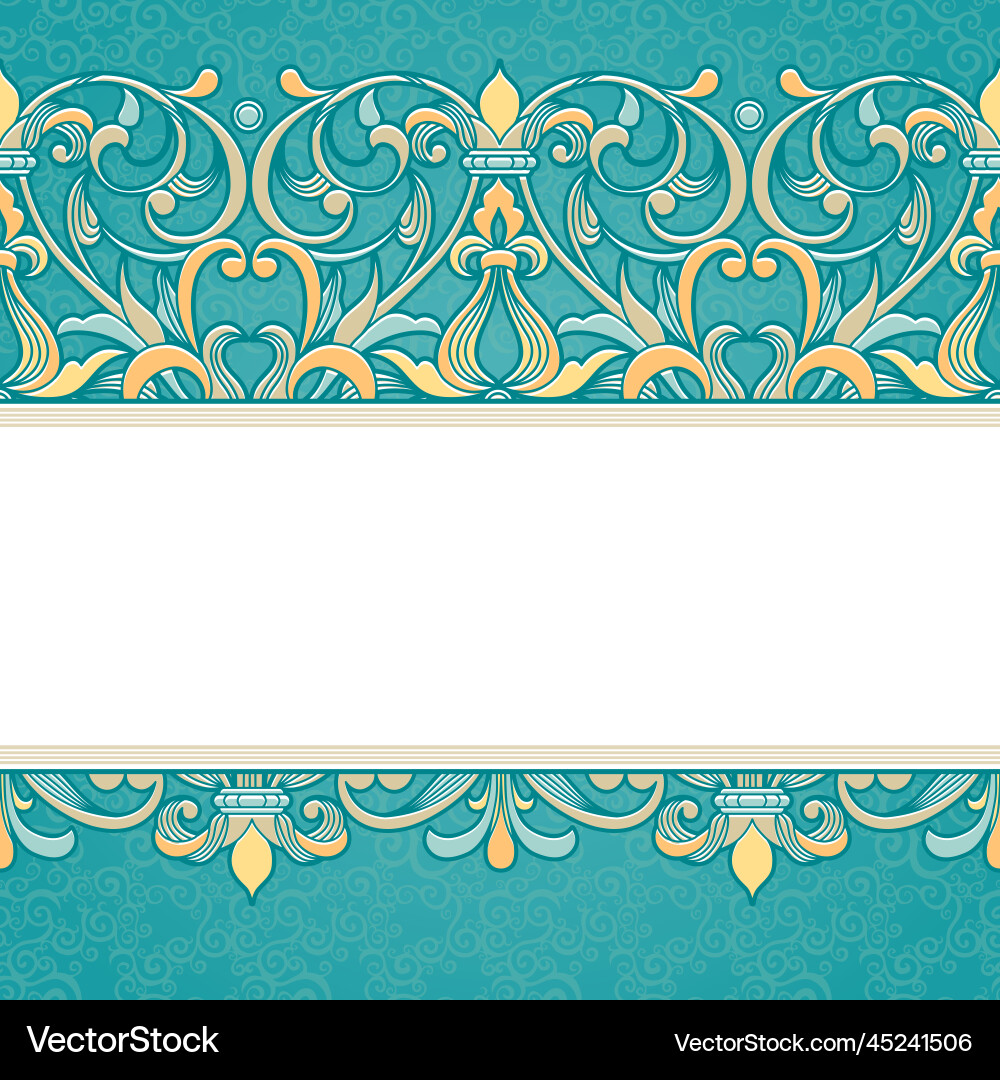 Floral border in victorian style Royalty Free Vector Image