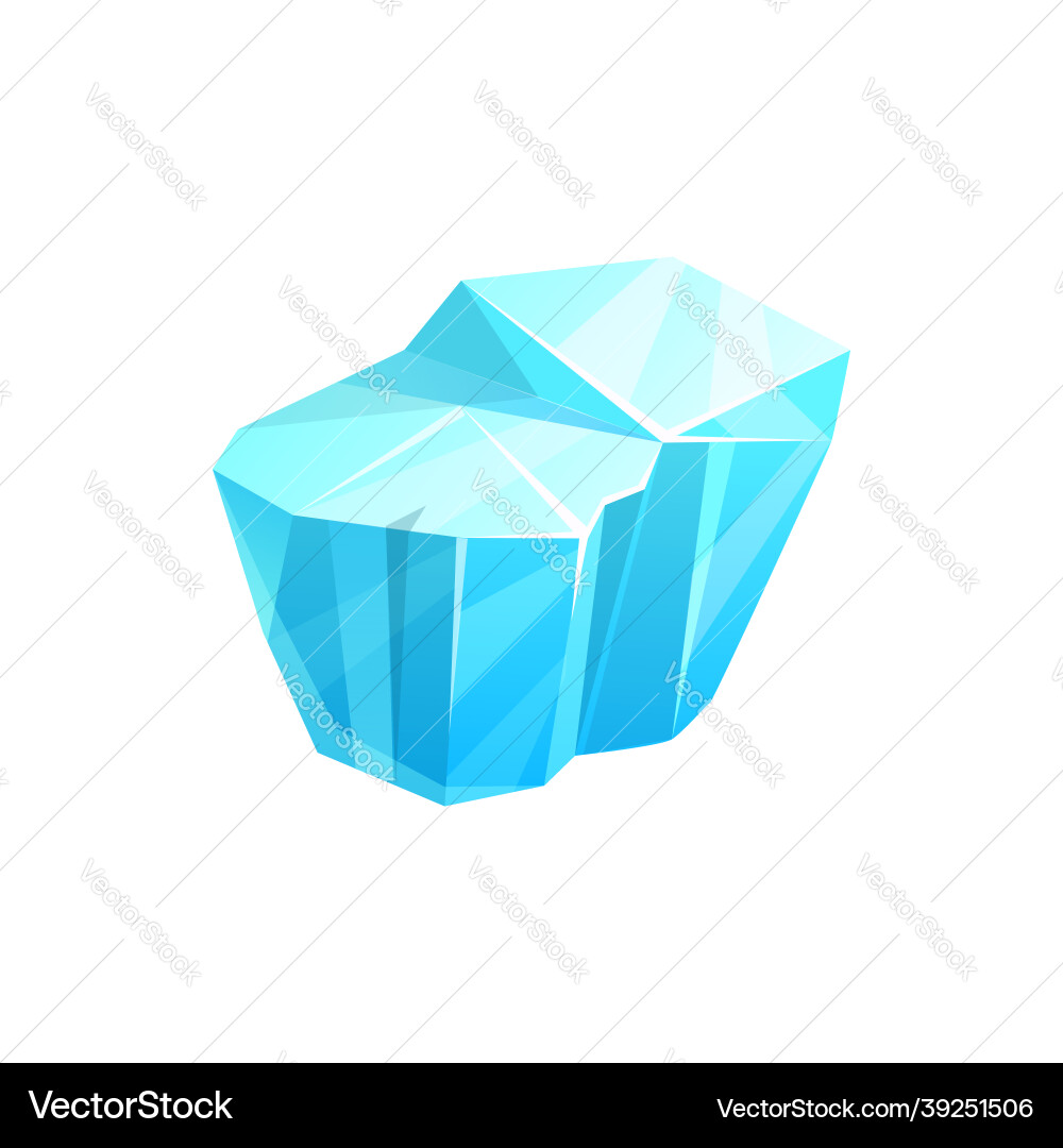 Ice crystal iceberg cube or cold snow block icon Vector Image