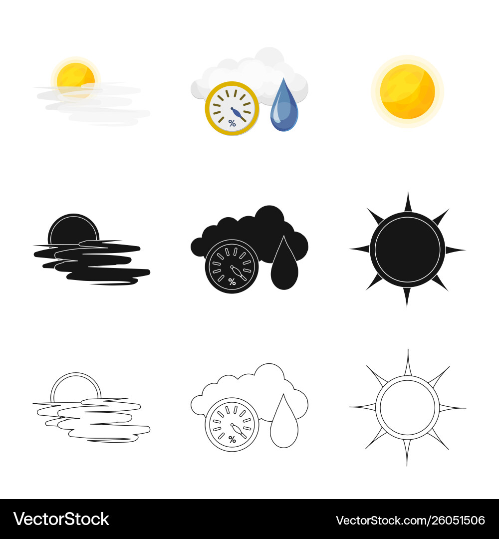 Isolated object weather and climate sign set Vector Image