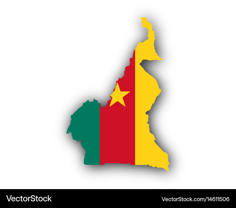 Map and flag of cameroon Royalty Free Vector Image