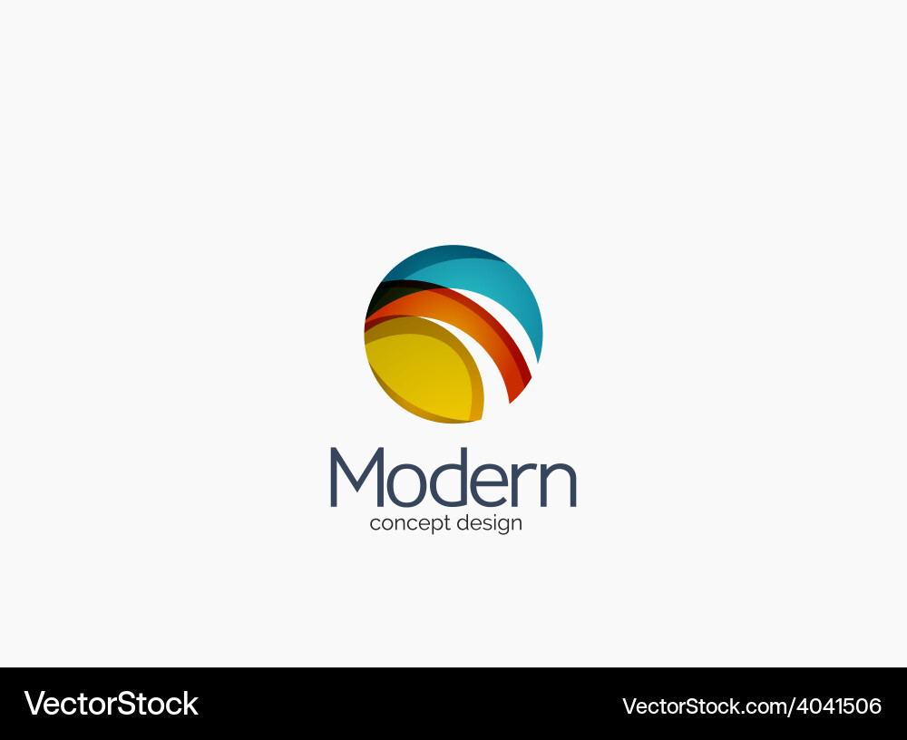 Modern circle company logo clean glossy design Vector Image