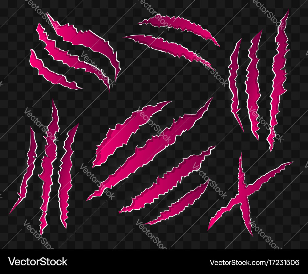 Pink scratches on transparent background Vector Image