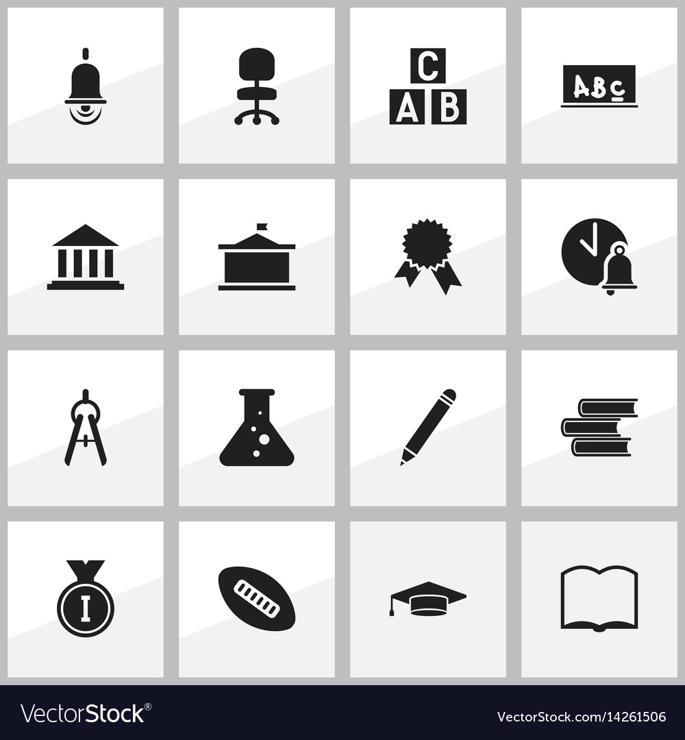 Set of 16 editable education icons includes Vector Image